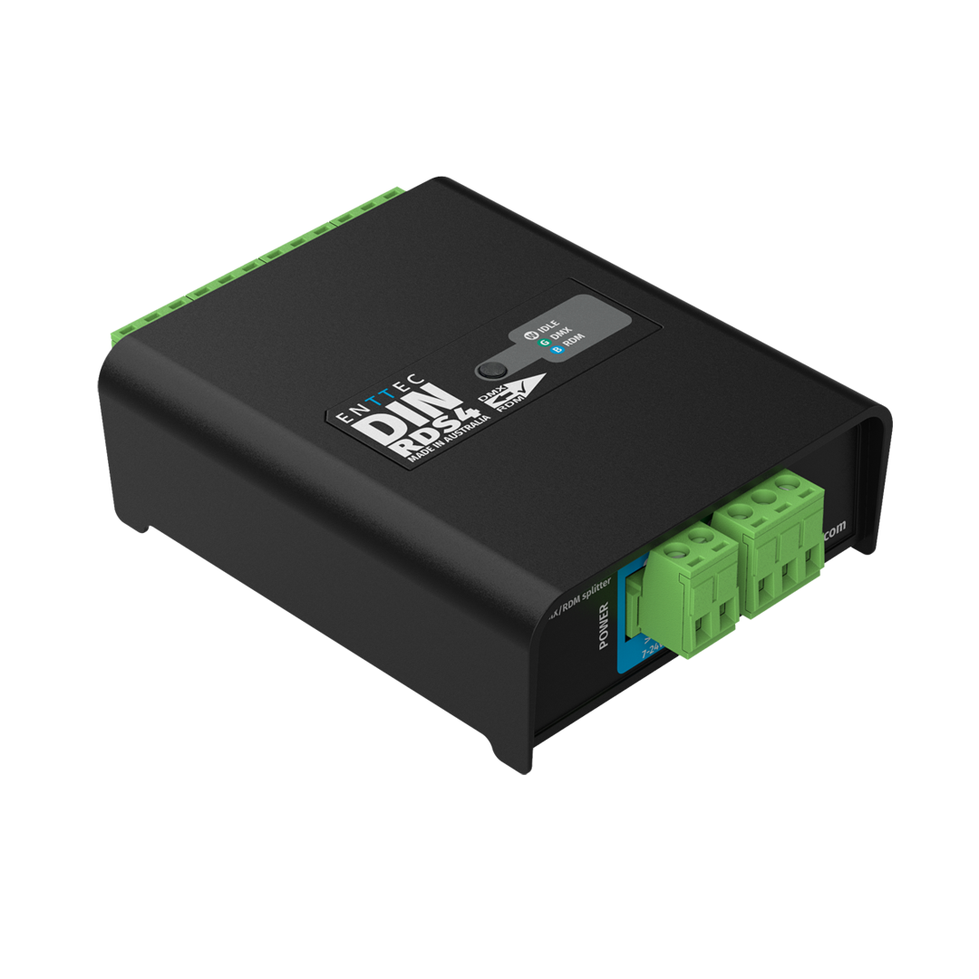 DIN RDS4 Mk2 - the new reliable DMX RDM splitter | ENTTEC
