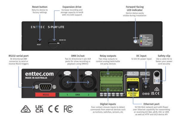 S-Play Lite 16U smart light show controller | ENTTEC : ENTTEC